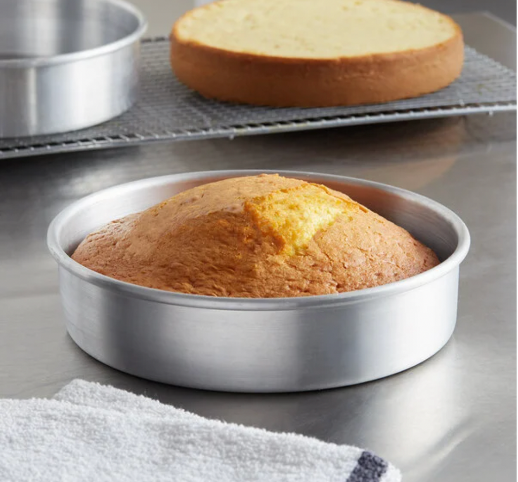 Choice 8 x 2 Round Straight Sided Aluminum Cake Pan gfJules